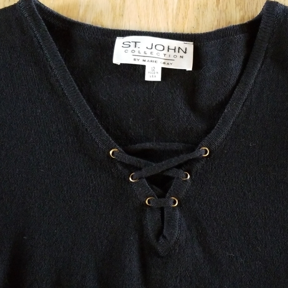 St. John Collection | Sweaters | St John Collection Lace Up Knit ...